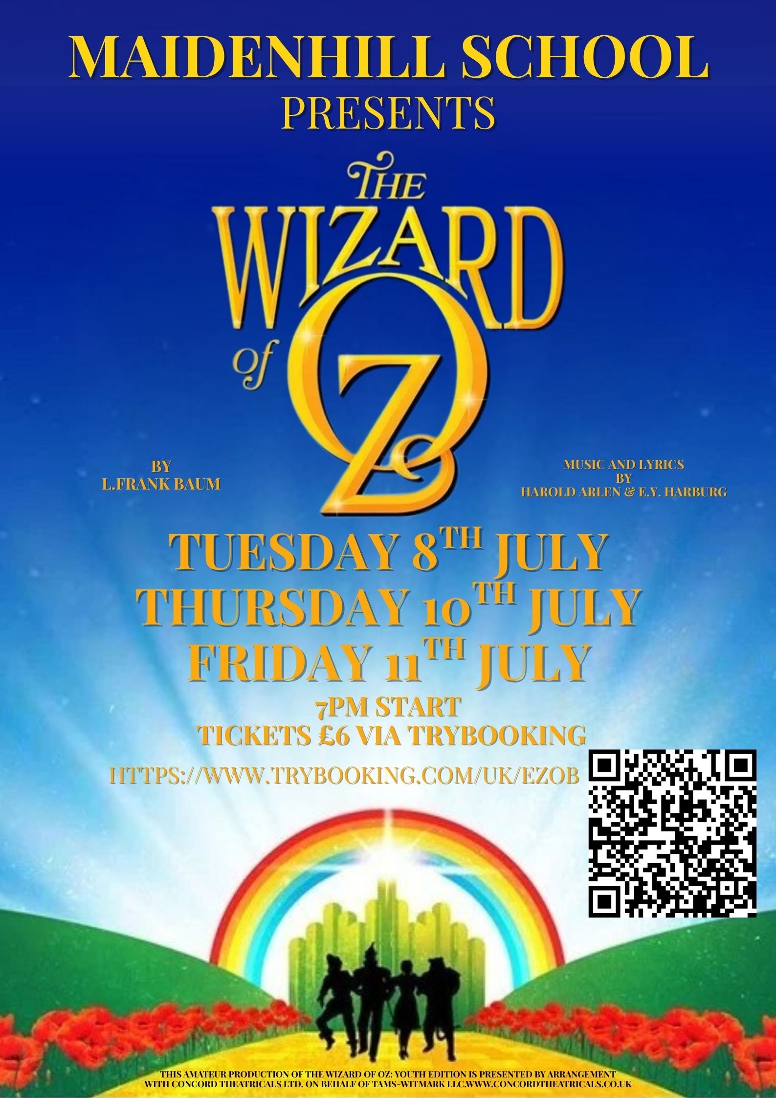 Wizard of Oz (Youth Edition) - Maidenhill School Tickets, Maidenhill School, Stonehouse ...