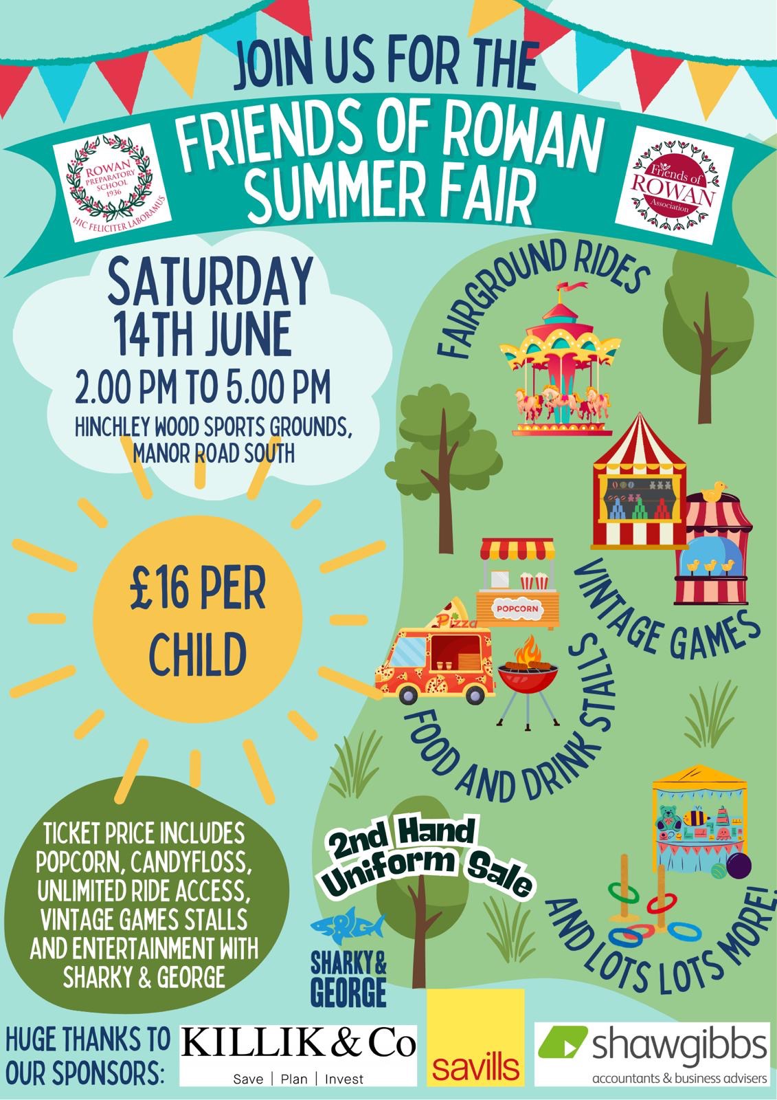 Friends of Rowan Summer Fair 2025 Tickets, 65 Manor Road South, Esher ...